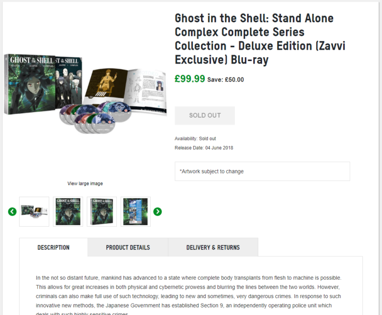 Zavvi Lists 'Ghost in the Shell: Stand Alone Complex' Blu-ray Exclusive ...